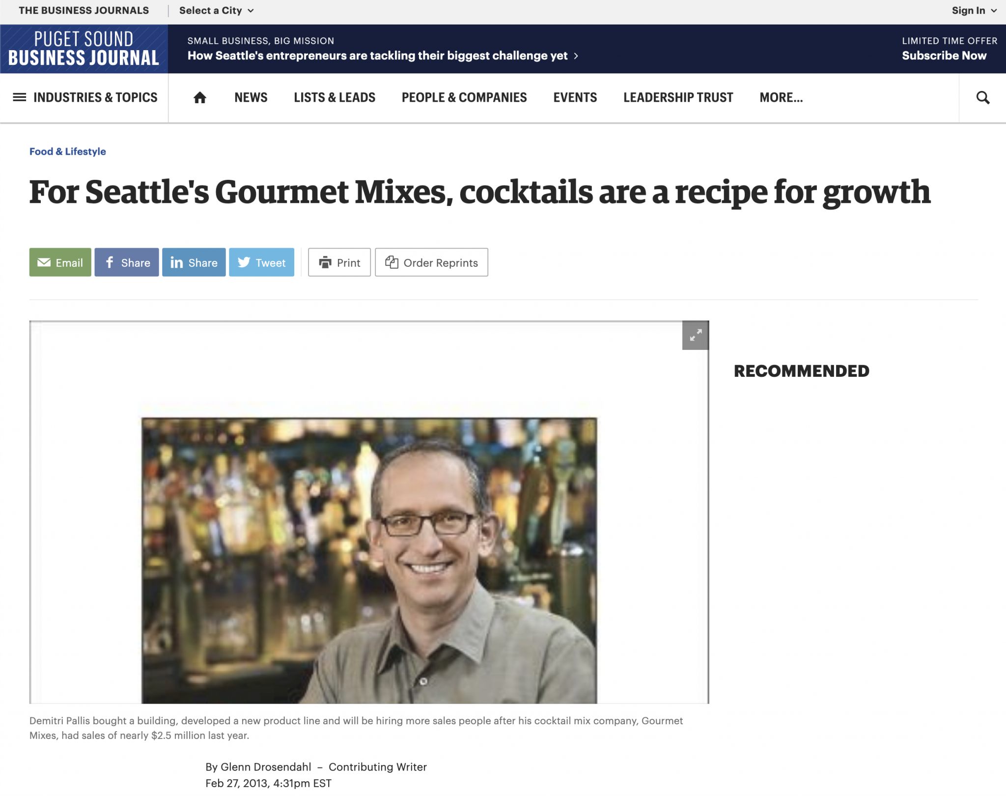 Puget Sound Business Journal | Demitri's – Demitris